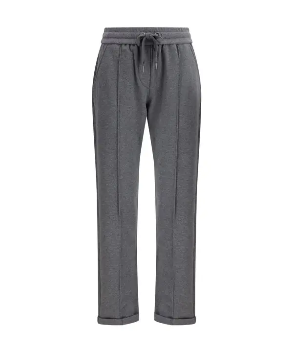 Brunello Cucinelli Cropped Track Joggers - Gray