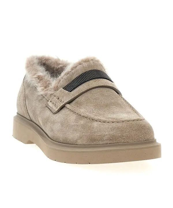 Brunello Cucinelli Monile Round Toe Loafers - Brown
