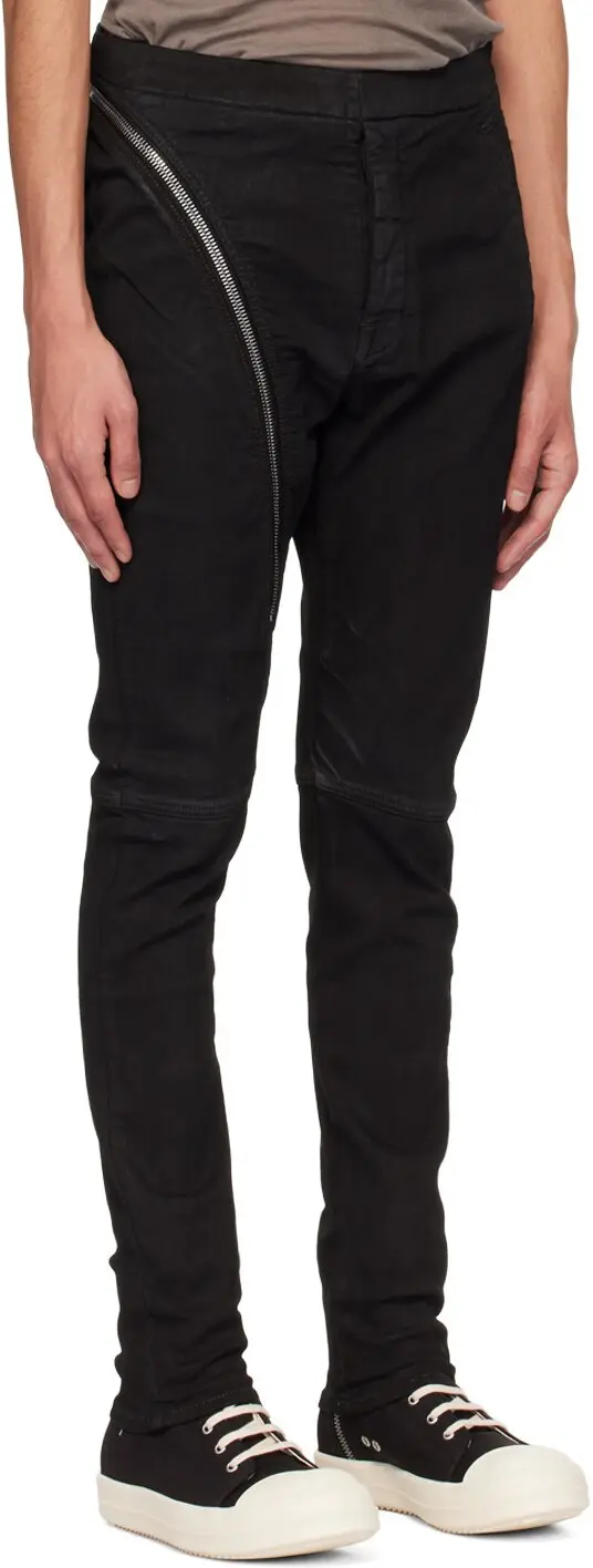 Rick Owens Low-rise Tapered Jeans With Asymmetrical Zip