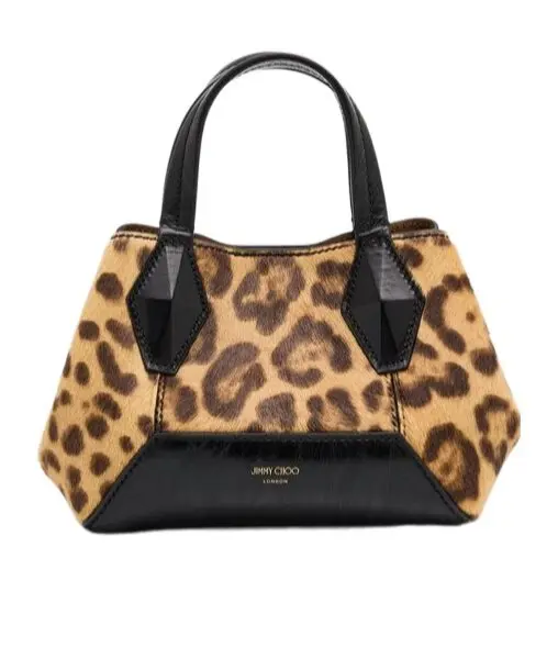 JIMMY CHOO Double Handle Handbag With Logo Detail - Black