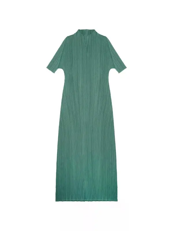 Issey Miyake March Short-sleeve Midi Dress - Green