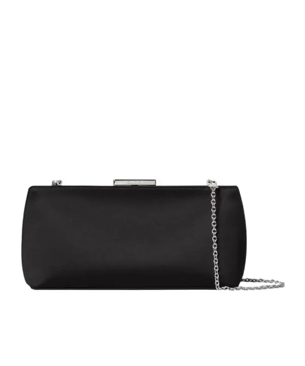 Gucci Evening Clutch With Silver-toned Hardware - Black