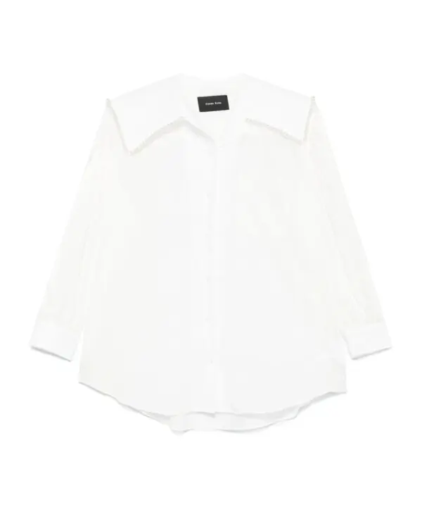 Simone Rocha Embellished Collar Long Sleeve Shirt - White