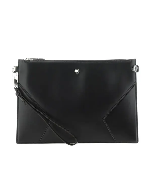 Montblanc Logo-plaque Leather Clutch Bag - Black