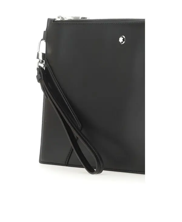 Montblanc Logo-plaque Leather Clutch Bag