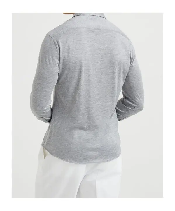 Brunello Cucinelli Silk-cotton Button-up Shirt - Grey