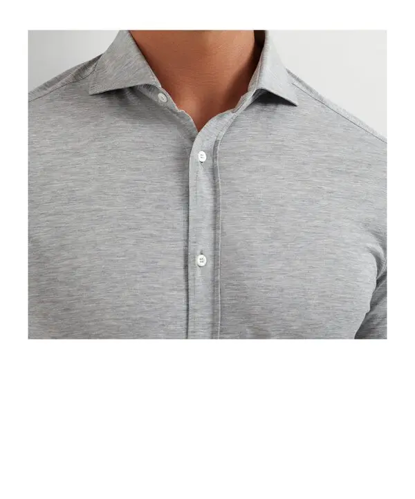 Brunello Cucinelli Silk-cotton Button-up Shirt - Grey