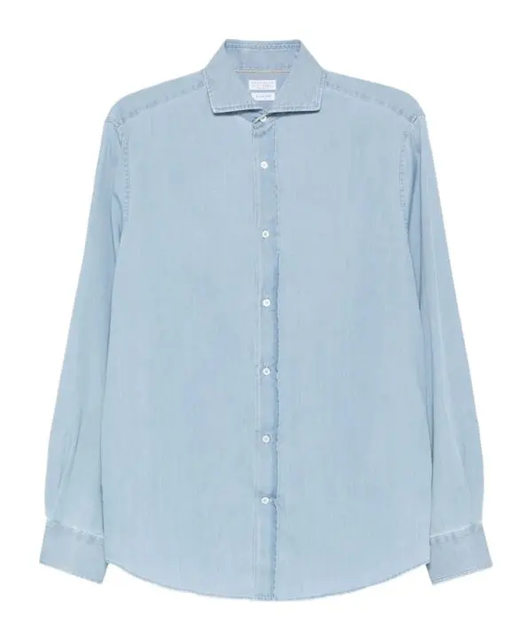 Brunello Cucinelli Denim Long-sleeved Shirt