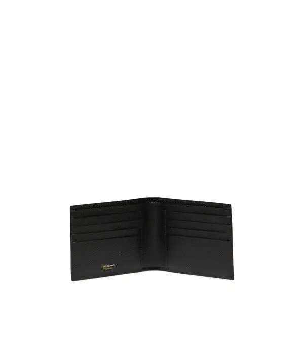 FERRAGAMO Gancini Folded Wallet - Black