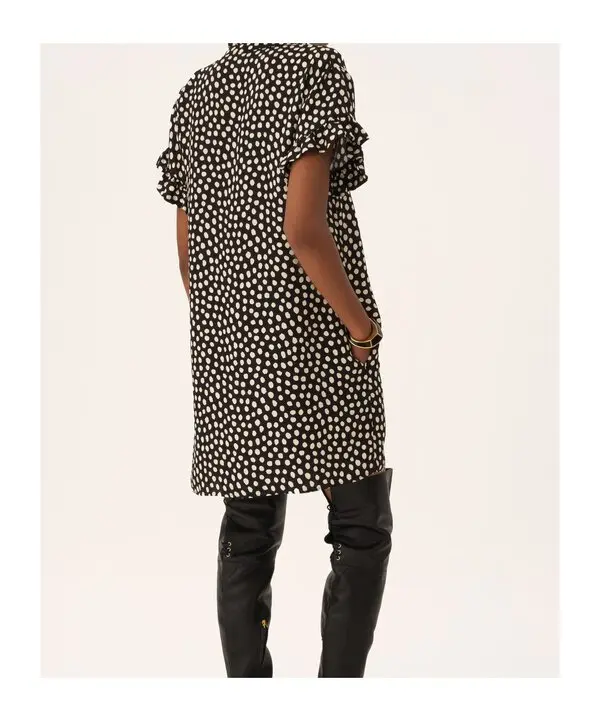 Chloé Polka Dot Printed Ruffled Mini Dress