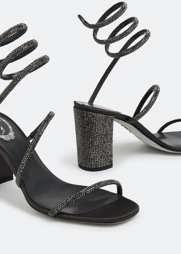 Rene Caovilla Cleo 90mm Crystal-embellished Sandals - Black
