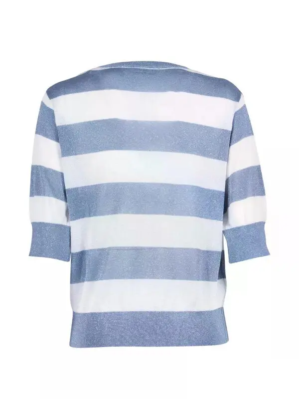 KANGRA Striped Lurex-knit Sweater