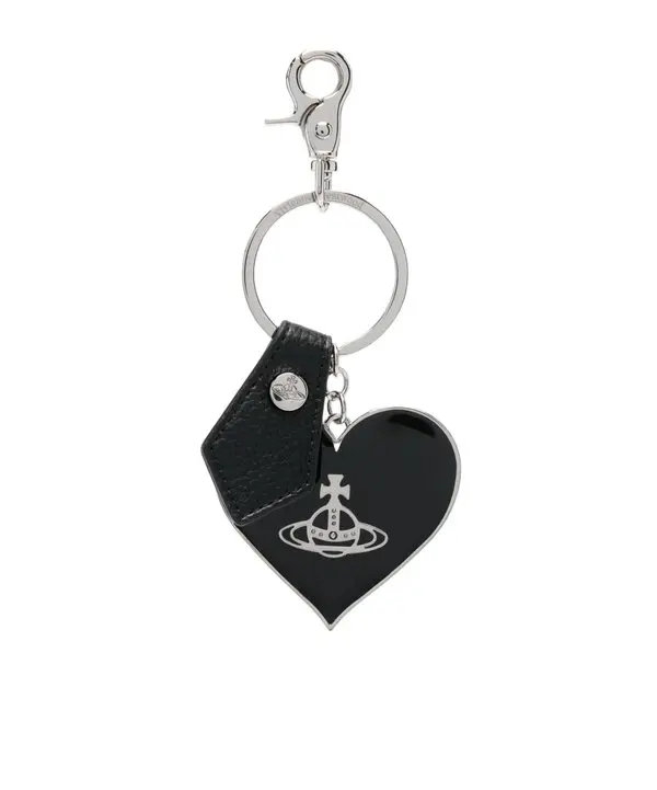 VIVIENNE WESTWOOD Logo Engraved Heart Keychain - Black