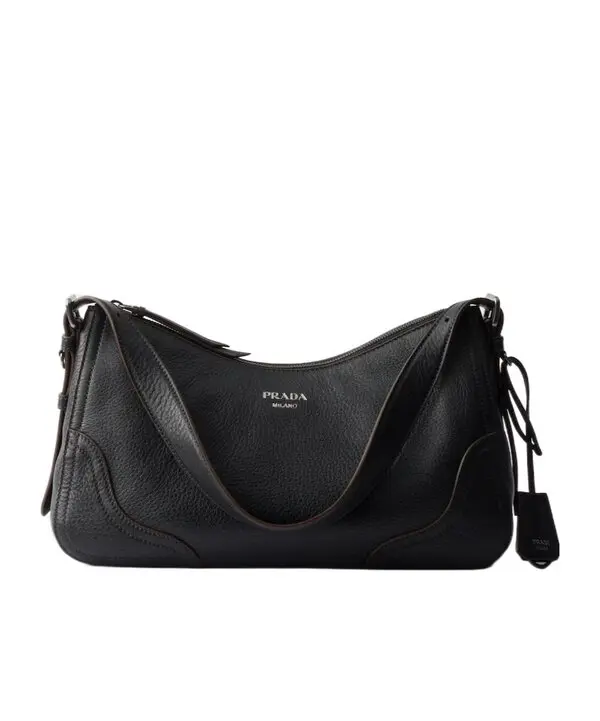 Prada Aimée Large Leather Shoulder Bag