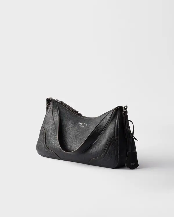 Prada Aimée Large Leather Shoulder Bag