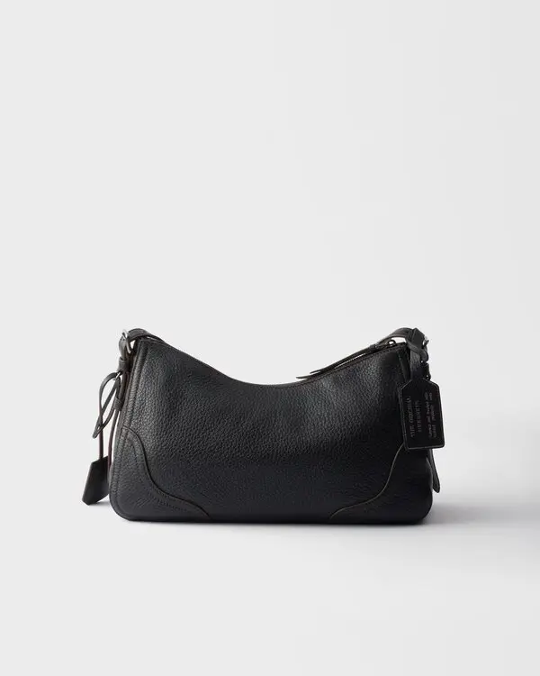 Prada Aimée Large Leather Shoulder Bag