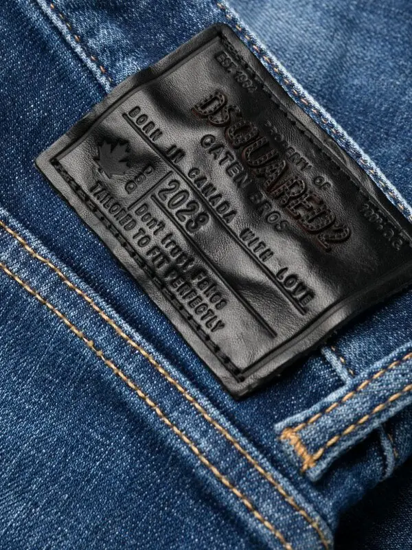 Dsquared2 Mid-rise Straight Leg Distressed Jeans - Blue