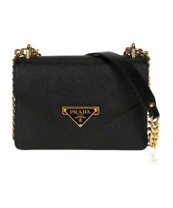 Prada Saffiano Leather Shoulder Bag With Chain Strap