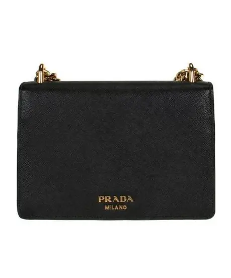 Prada Saffiano Leather Shoulder Bag With Chain Strap