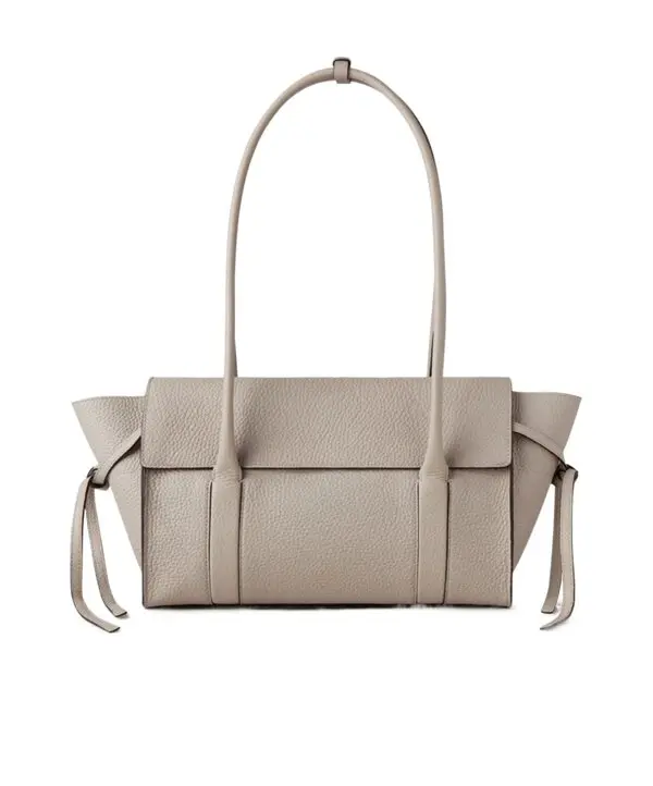 Mulberry Soft Bayswater Drawstring Small Shoulder Bag - Chalk Grey