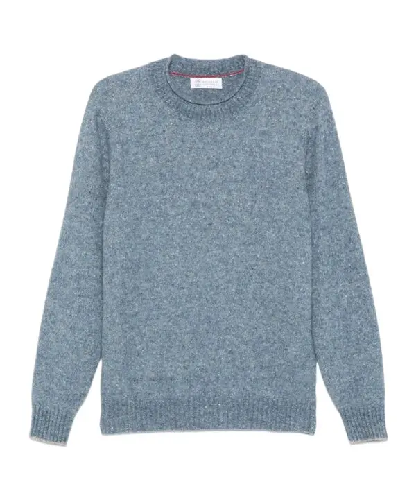 Brunello Cucinelli Crew Neck Long Sleeve Sweater - Gray