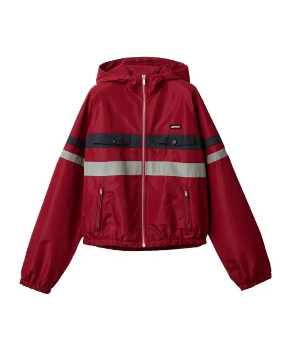 Miu Miu Hooded Technical Fabric Blouson Jacket