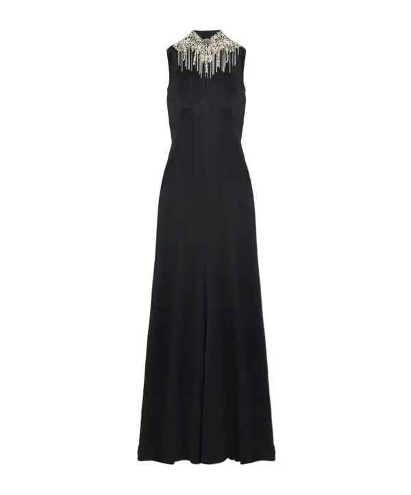 Alexander McQueen Mock-neck Sleeveless Maxi Dress - Black