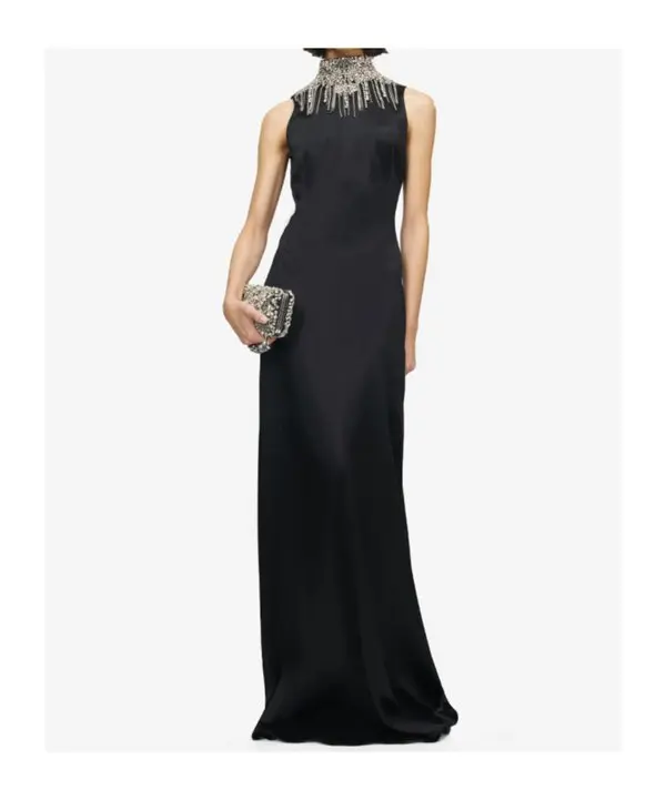 Alexander McQueen Mock-neck Sleeveless Maxi Dress - Black