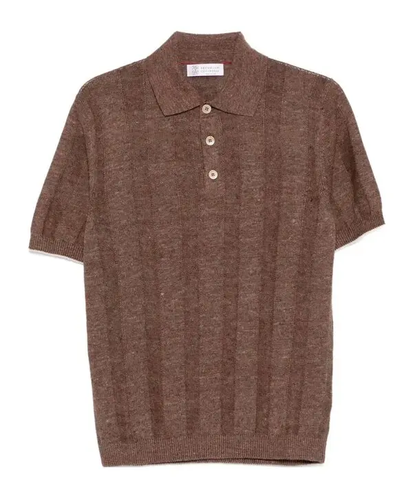 Brunello Cucinelli Ribbed Polo Knitted Sweater