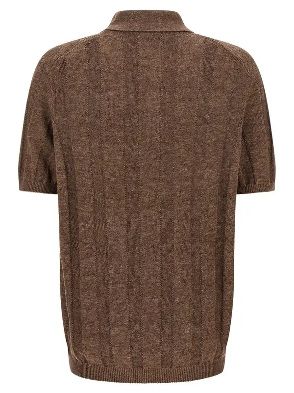 Brunello Cucinelli Ribbed Polo Knitted Sweater