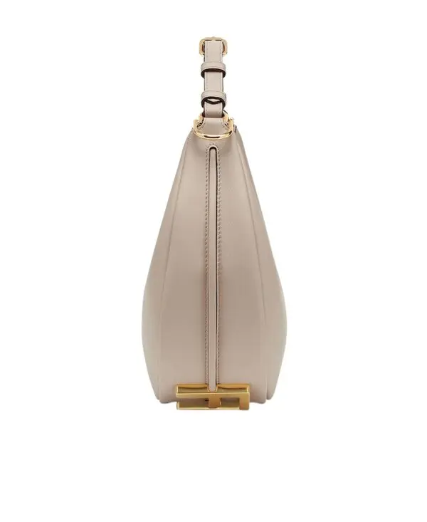 Fendi Leather Hobo Bag With Gold Tone Hardware