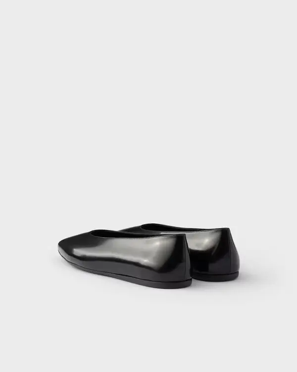 Prada Square-toe Ballet Flats - Black
