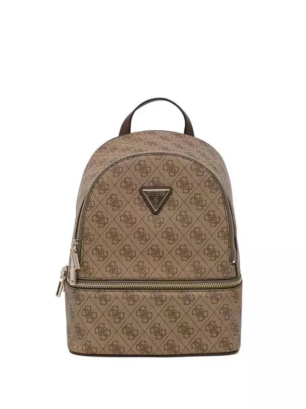 Guess Mini Follie Monogram-print Logo Plaque Backpack - Neutrals