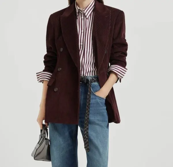 Brunello Cucinelli Double-breasted Corduroy Blazer