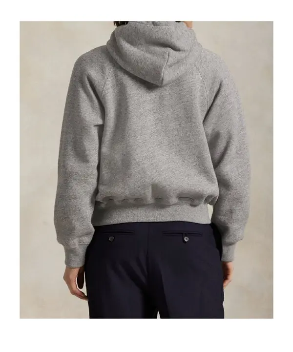Polo Ralph Lauren Logo Embroidered Drawstring Hoodie - Gray