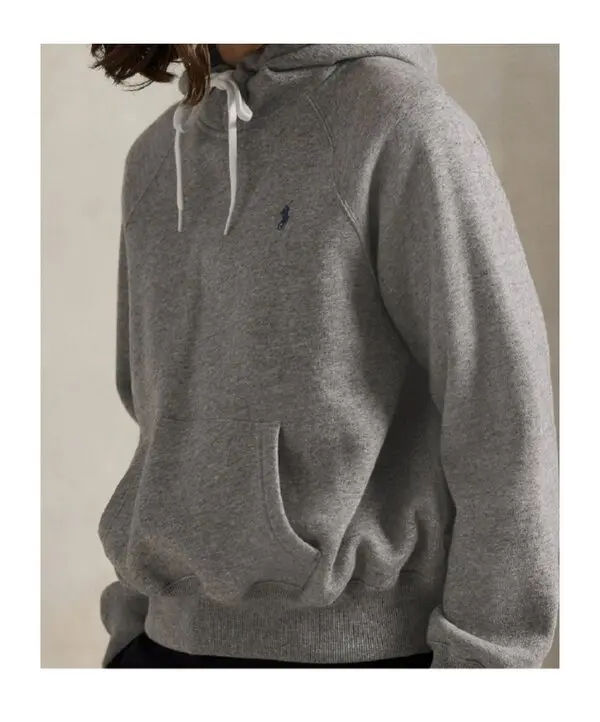 Polo Ralph Lauren Logo Embroidered Drawstring Hoodie - Gray
