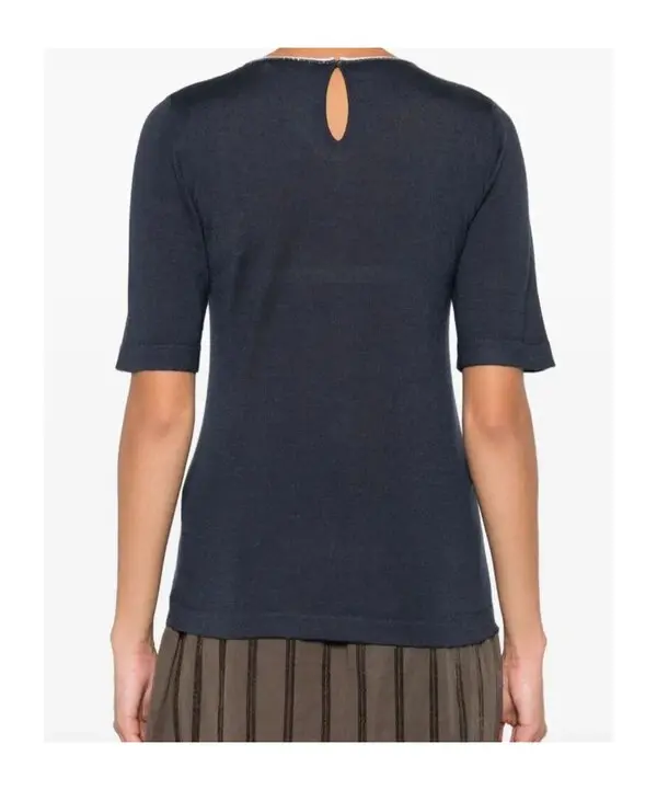 Brunello Cucinelli Monili Trim Cashmere Top