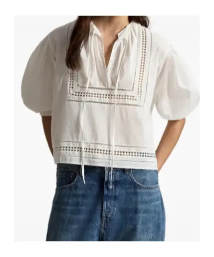Polo Ralph Lauren Tie-neck Broderie-anglaise Blouse