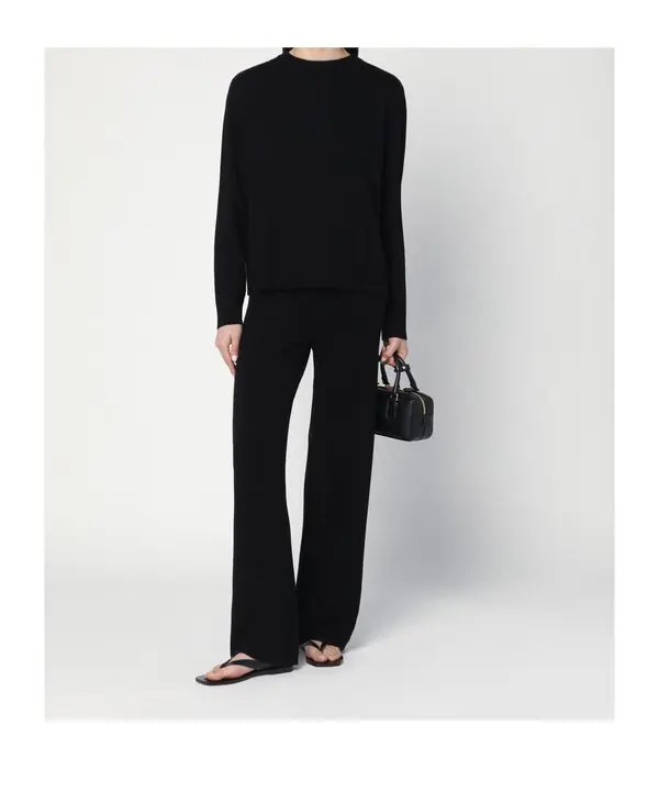 Soft Goat Long-sleeved Sweater And Drawstring Trousers Set