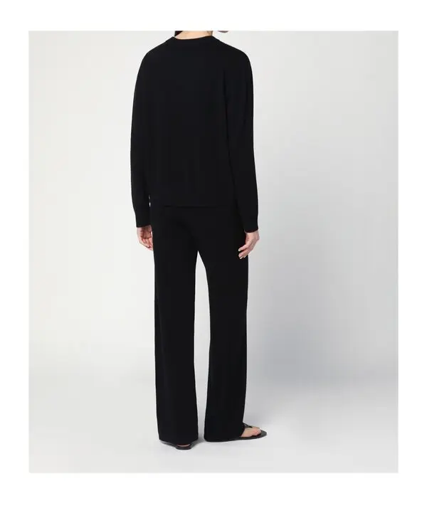 Soft Goat Long-sleeved Sweater And Drawstring Trousers Set