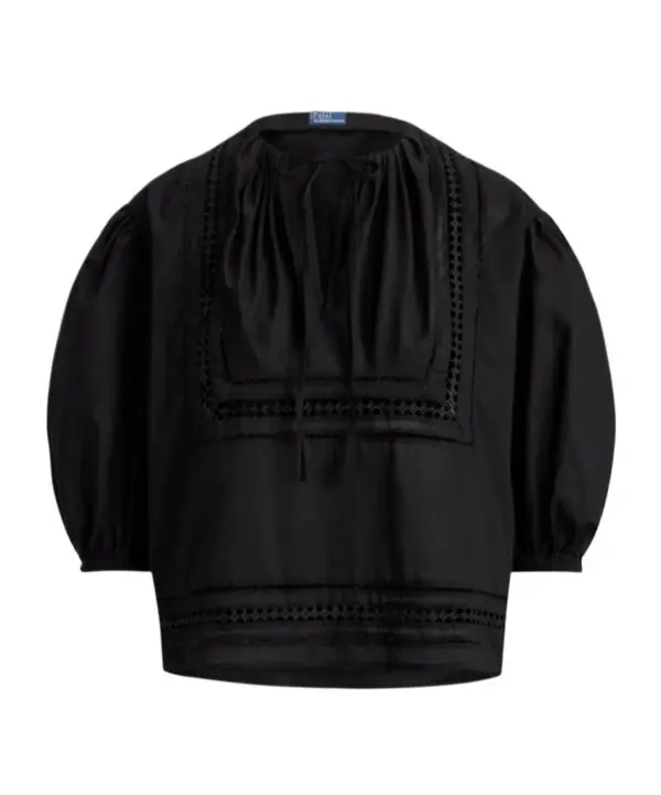 Polo Ralph Lauren Lizzy Puff Sleeve Blouse - Black