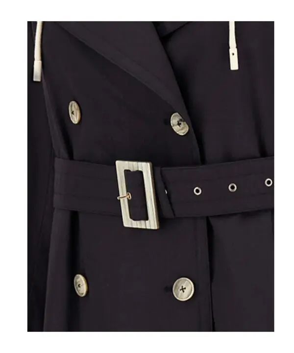 Herno Removable Hood Trench Coat - Black
