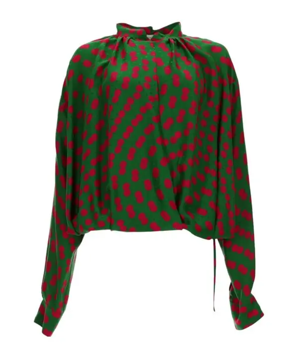 Dries Van Noten Polka-dot Wrap Blouse