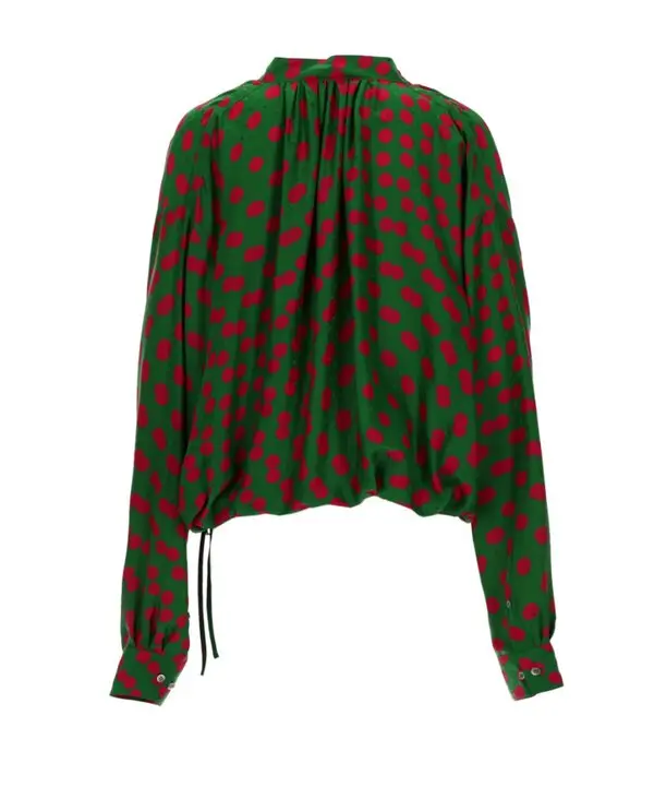 Dries Van Noten Polka-dot Wrap Blouse