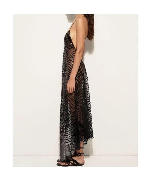 Emilio Pucci Embroidered Tulle Sequined Maxi Dress