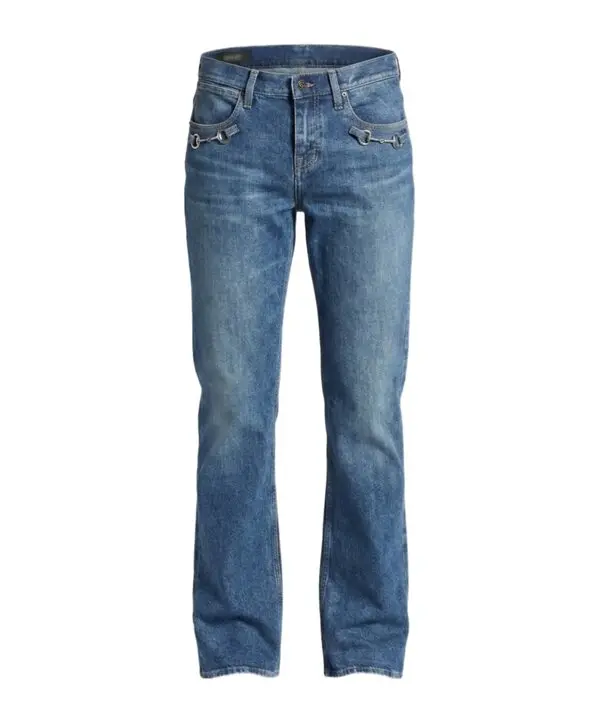 Gucci Stretch Cotton Denim Jeans With Horsebit Detail