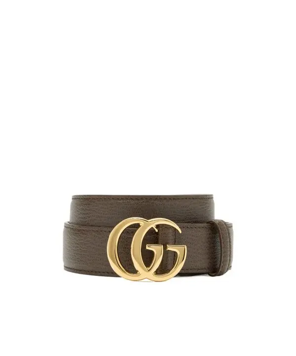 Gucci Gg Grained Leather Belt - Brown