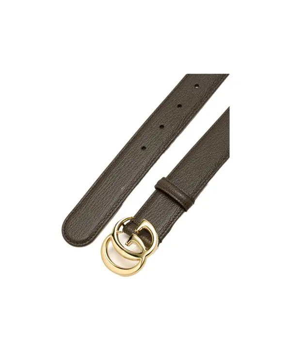 Gucci Gg Grained Leather Belt - Brown