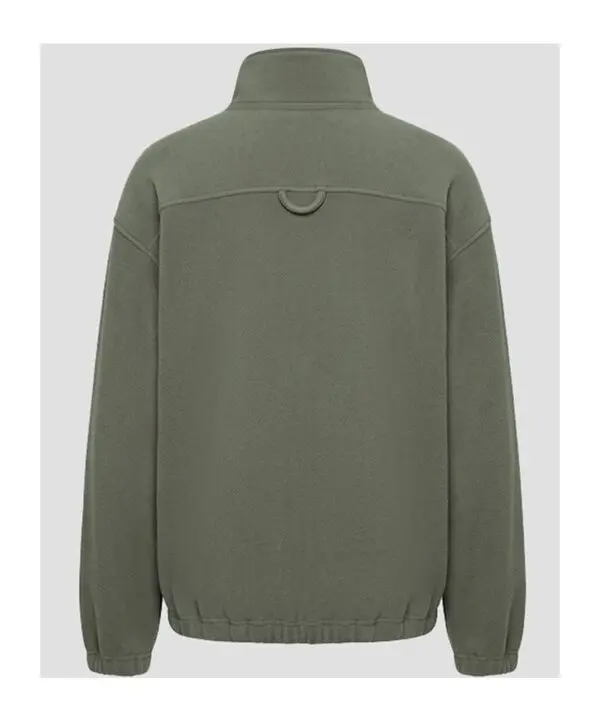 RIER Long Sleeve Stand-up Collar Zip-up Sweatshirt - Green