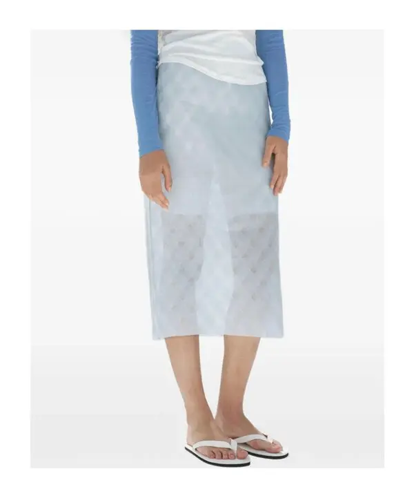 Auralee Plaid Midi Skirt